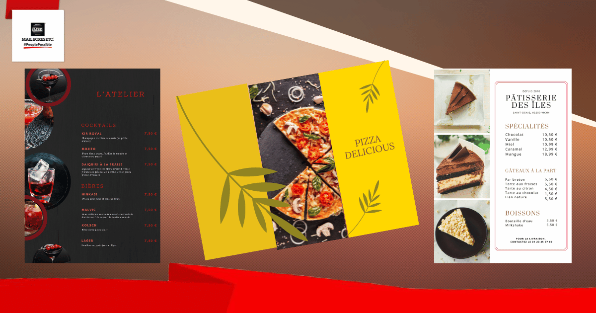 Impression de menus et sets de table en Martinique