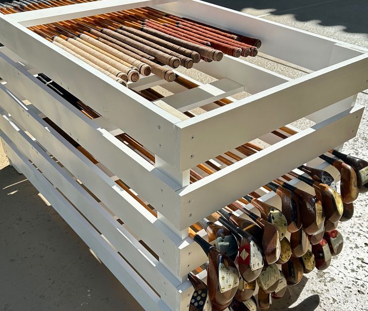 Golf Club Storage Rack - 28 1/4” X 24” X 49” - Handcrafted from Wood ...